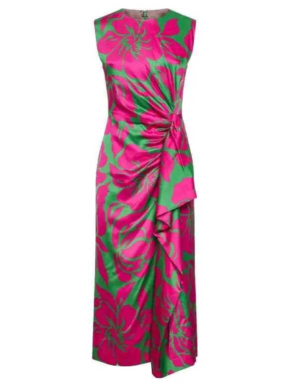 Dries Van Noten Sleeveless Floral Print Maxi Dress - Green