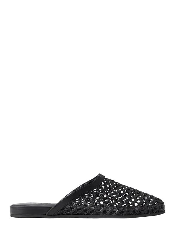 ANCIENT GREEK SANDALS Mesh And Leather Trimmed Mules - Black