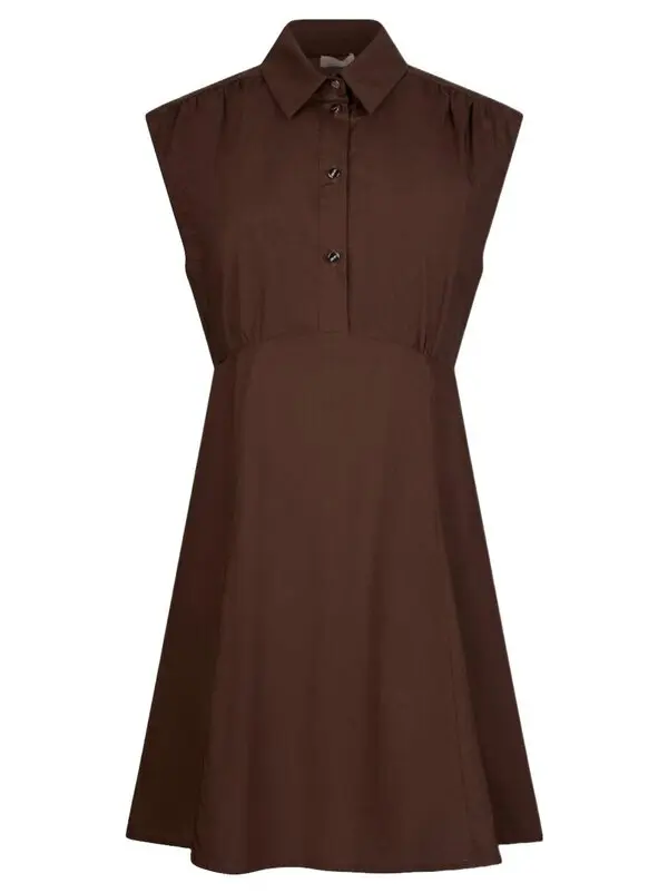 Liu Jo Short Poplin Dress - Dark Brown