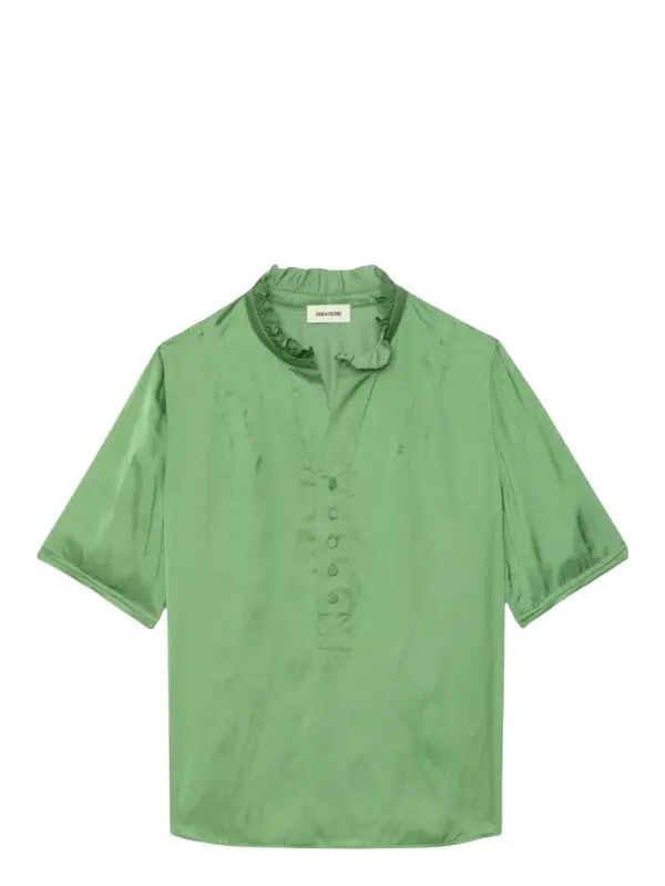 Zadig&Voltaire Topher Satin Top - Green