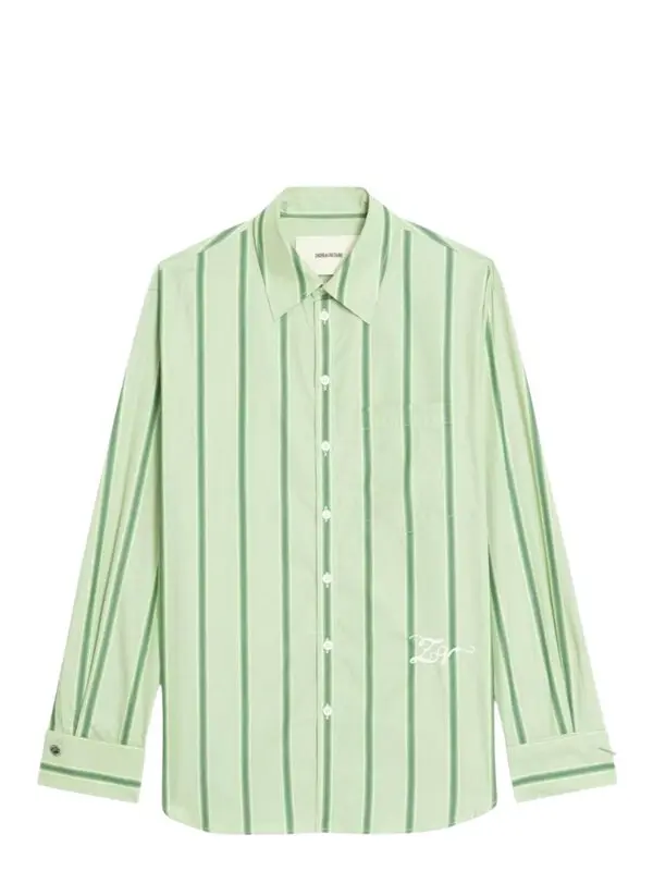Zadig&Voltaire Morning" Striped Poplin Shirt With Embroidered Cuffs - White