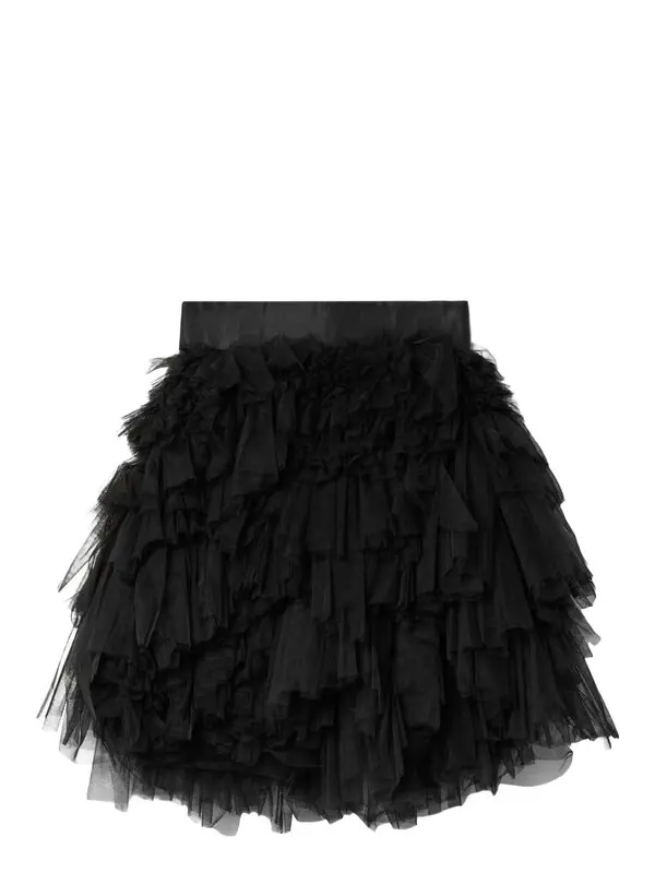 Oscar De La Renta Ruffled Tiered Mini Skirt - Black