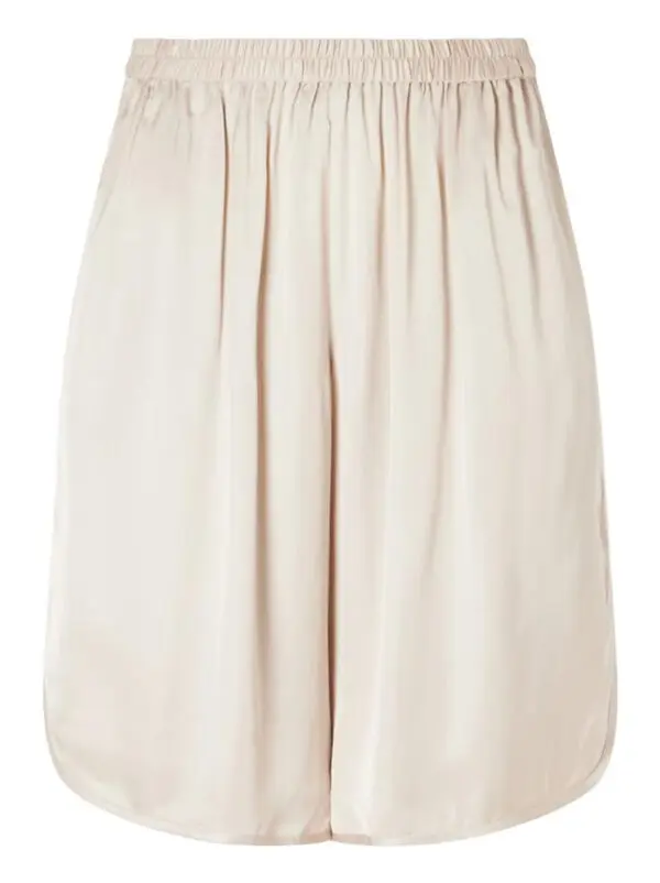 THE FRANKIE SHOP Leni Satin Knee-length Shorts - Champa Cream