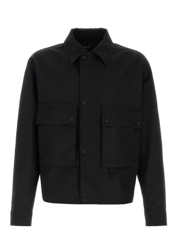 Herno Long Sleeve Jacket With Turn-down Collar And Pocket Details - Black