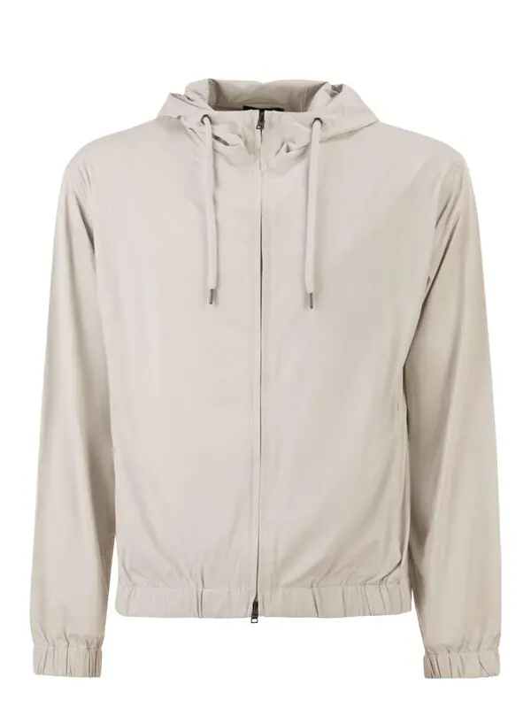 Herno Zip-up Hooded Bomber Jacket - Beige