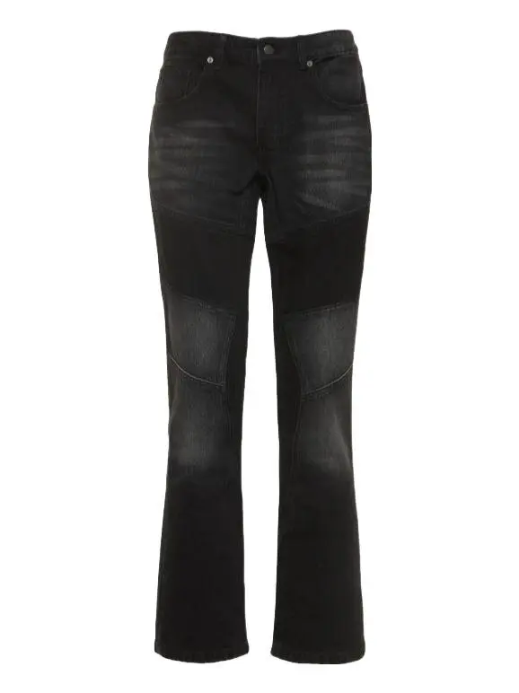 JADED LONDON Straight Leg Jeans With Distressed Details - Black