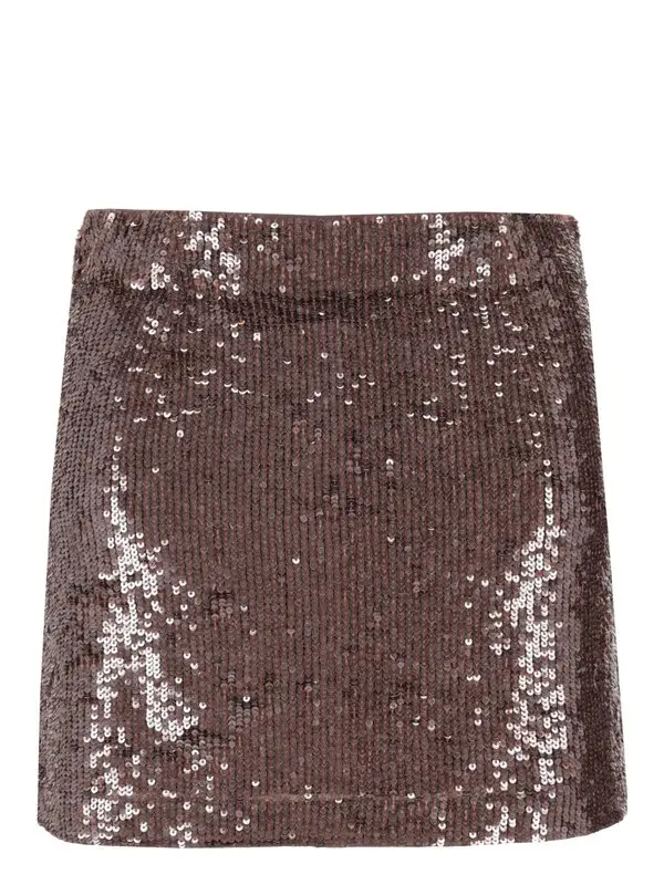 P.a.r.o.s.h Sequin Skirt - Brown