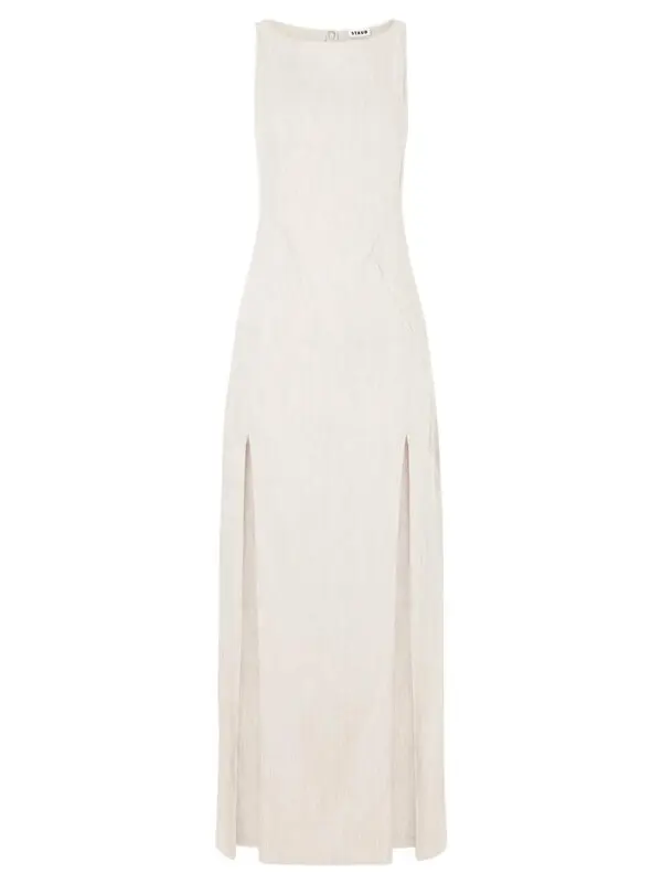 Staud Linen-blend Maxi Dress - White