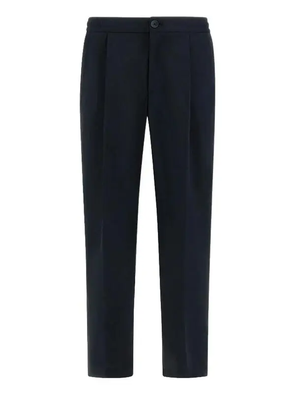 Herno Cotton Feel Tailored Trousers - Navy Blue