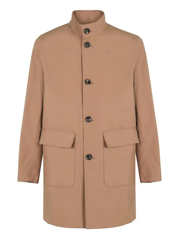 Herno Long-sleeved Button-up Coat - Beige