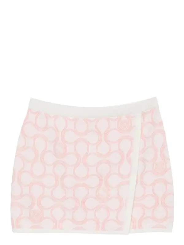 Casablanca Optical Drop Mini Skirt - White/pink