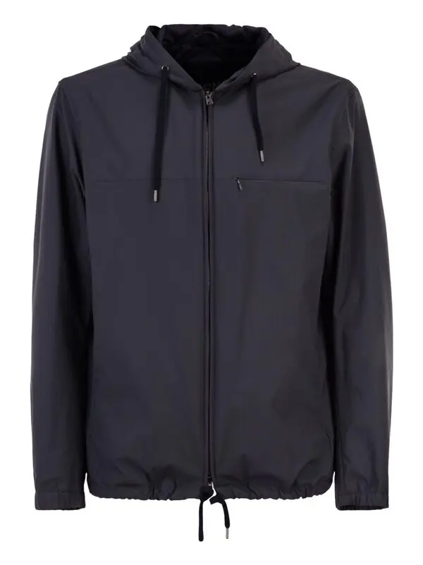 Herno Long Sleeve Hooded Casual Jacket - Black