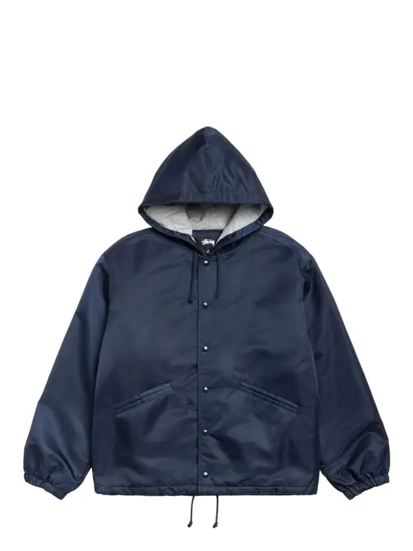 StÜssy Long Sleeve Hooded Casual Jacket With Drawstring Hem - Navy