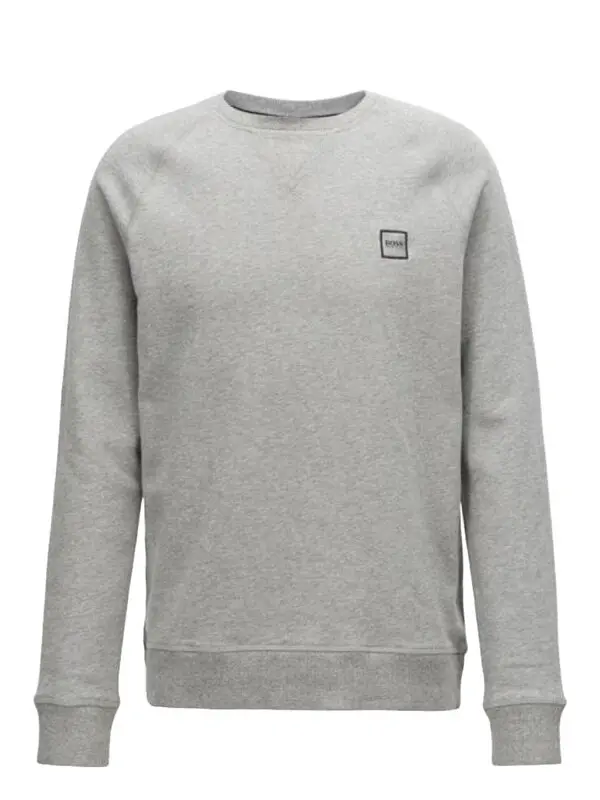 Hugo Boss Embroidered Round-necked Sweater - Gray