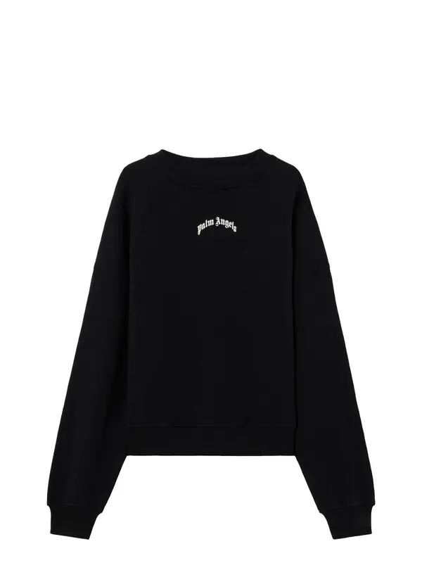 Palm Angels Curved Logo Sweatshirt - Black Off-white