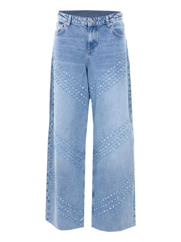 Liu Jo High-waisted Flare Embellished Jeans - Light Denim Blue