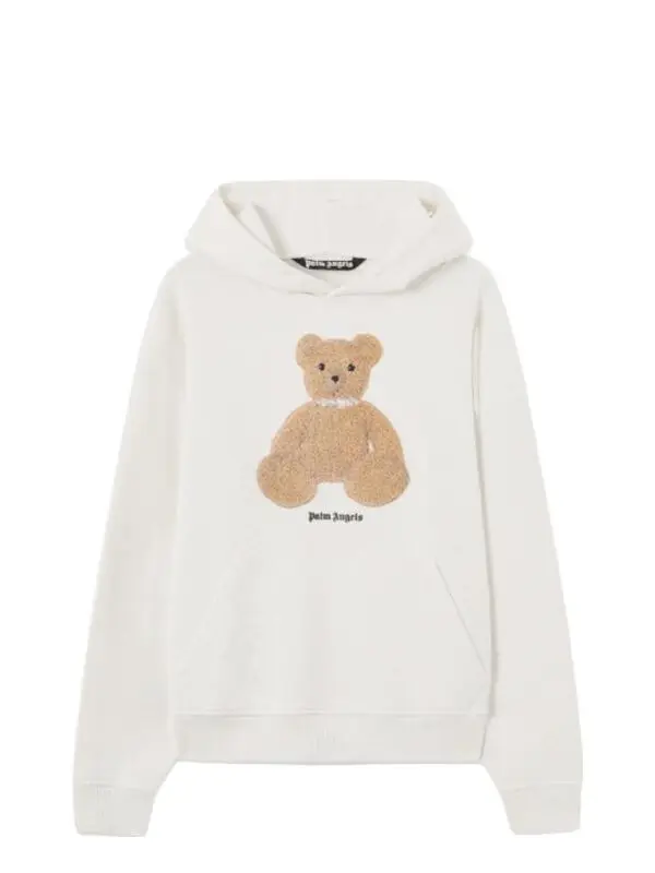 Palm Angels Bear Patch Hoodie - Off White Brown