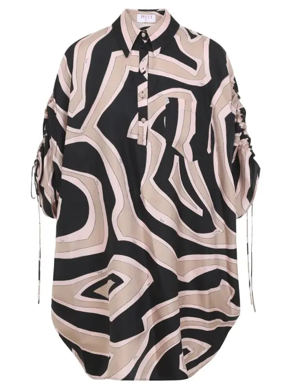 Emilio Pucci Abstract Print Shirt Dress - Multicolor