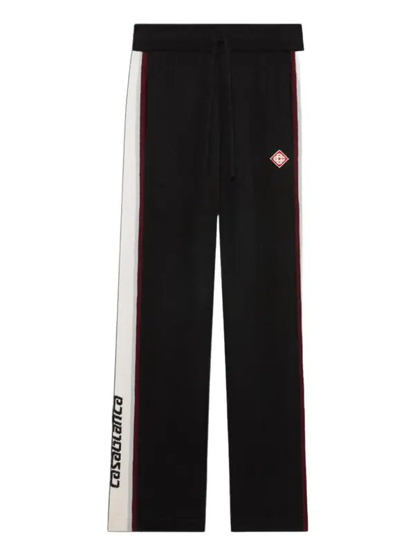 Casablanca Striped Knitted Trousers - Black/white/red