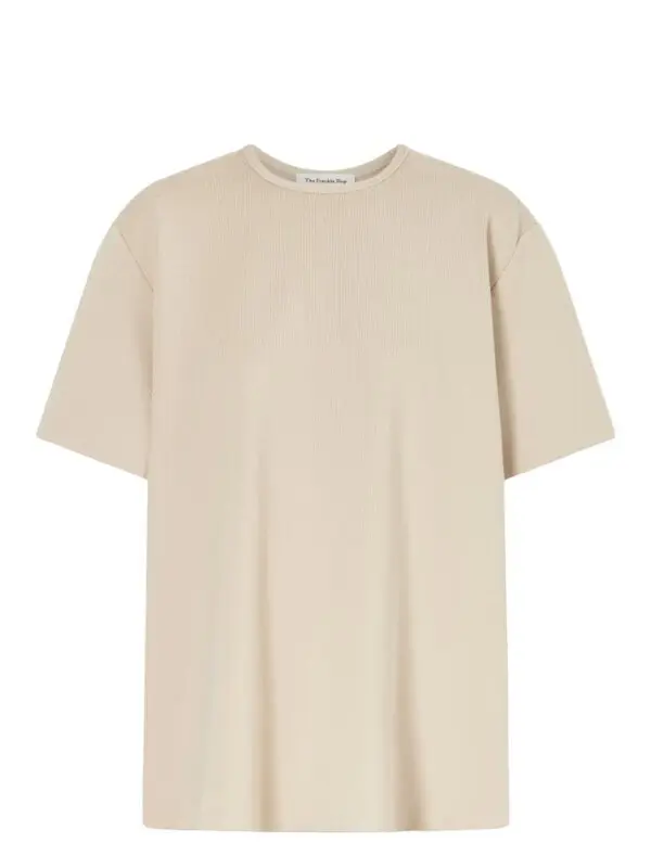 THE FRANKIE SHOP Leni Ribbed Knit T-shirt - Beige