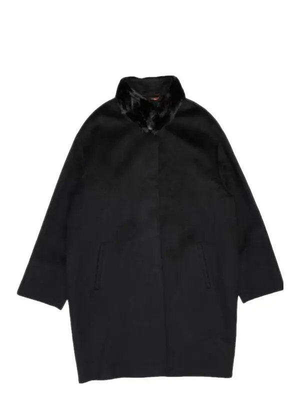 Max Mara Fur Collar Coat - Black