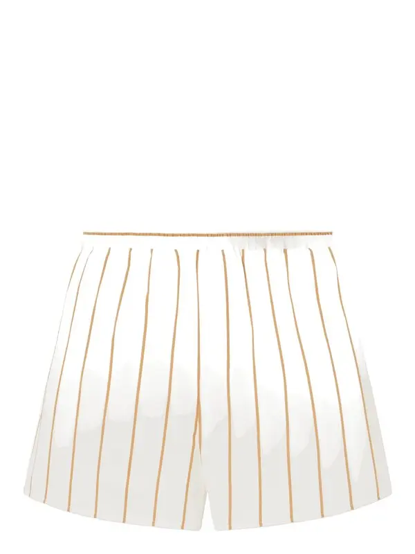 Staud Striped Cotton-blend Shorts - White