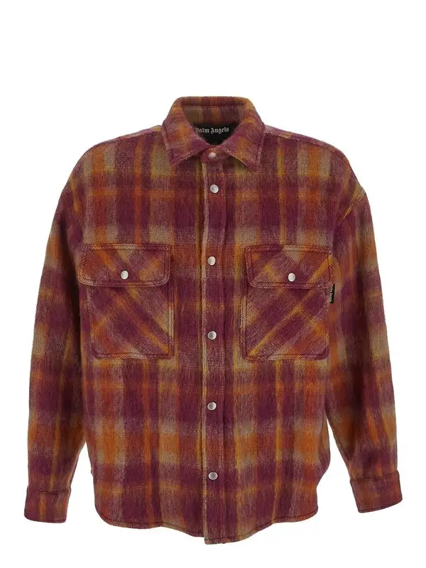 Palm Angels Plaid-printed Buttoned Overshirt - Red