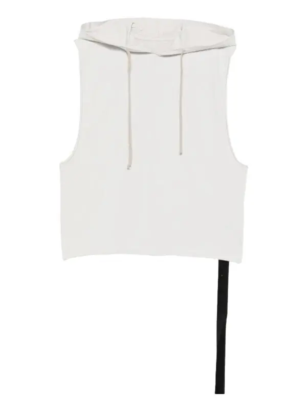 Rick Owens Sleeveless Drawstring Hoodie - White