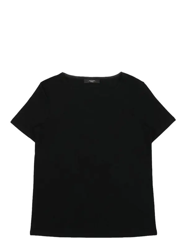 Max Mara Round Neck T-shirt With Short Sleeves - Black