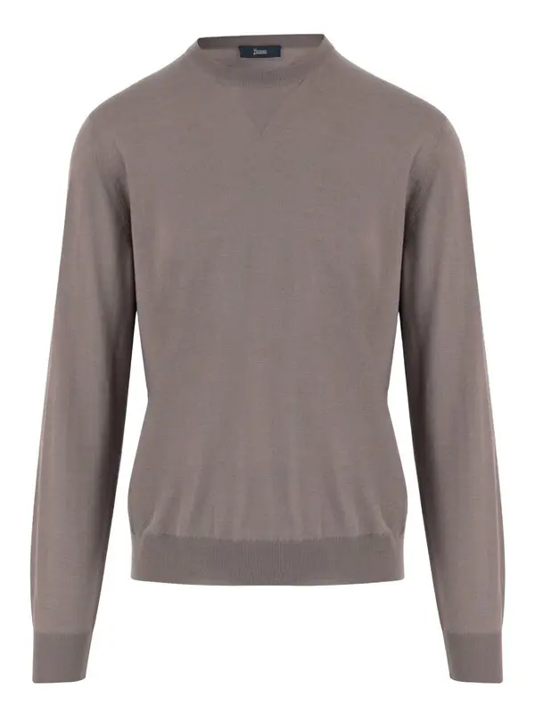 Herno Crewneck Long-sleeved Jumper - Beige