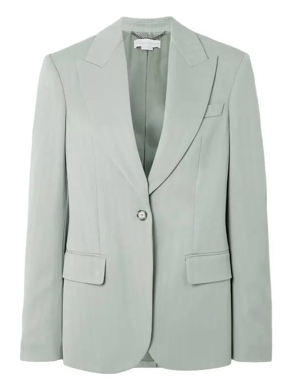 Stella McCartney Striped Wool Slim Jacket - Gray