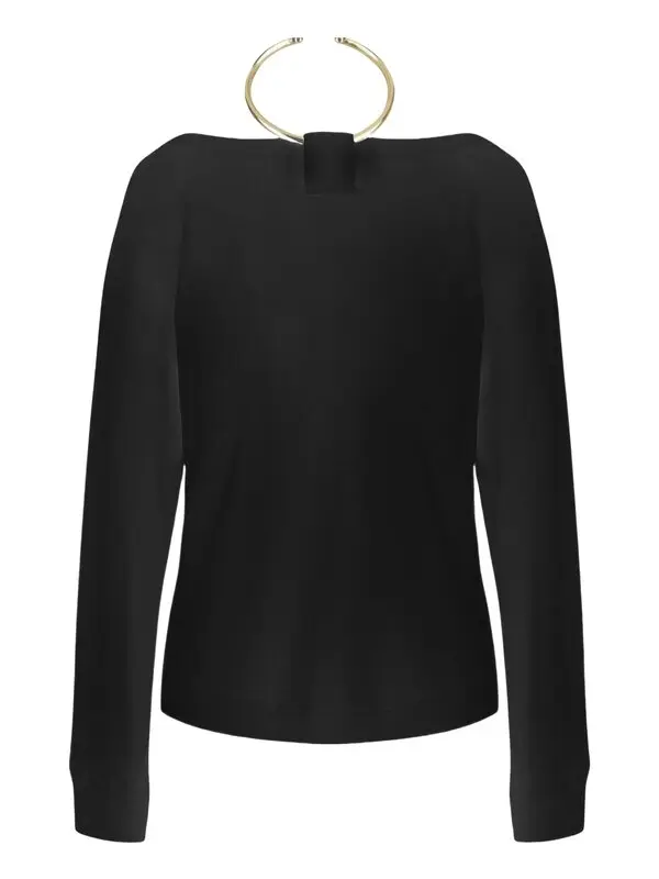 DARKPARK Erin Necklace Off-the-shoulder Top With Metallic Details - Black