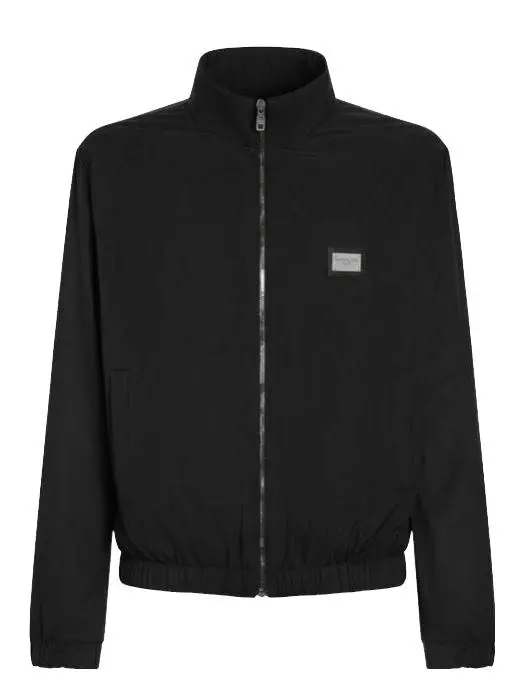 Dolce & Gabbana Zip-up Jacket With Branded Tag - Black