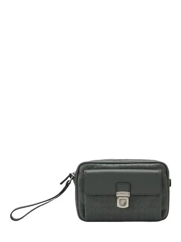 FERRAGAMO Logo Clutch - Black
