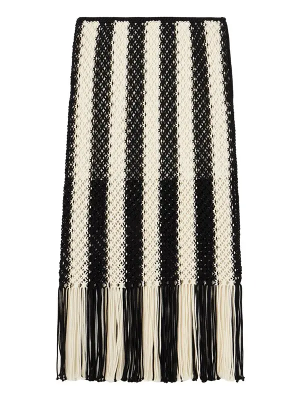 Zimmermann Wanderlust Fringed Midi Skirt - Black