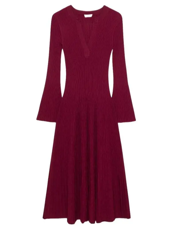 Simkhai Genna Flared Long-sleeve Dress - The Cranberry