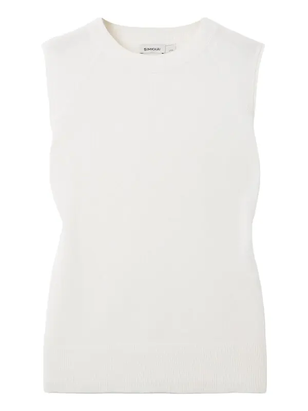 Simkhai Sleeveless Round Neck Tank Top - White