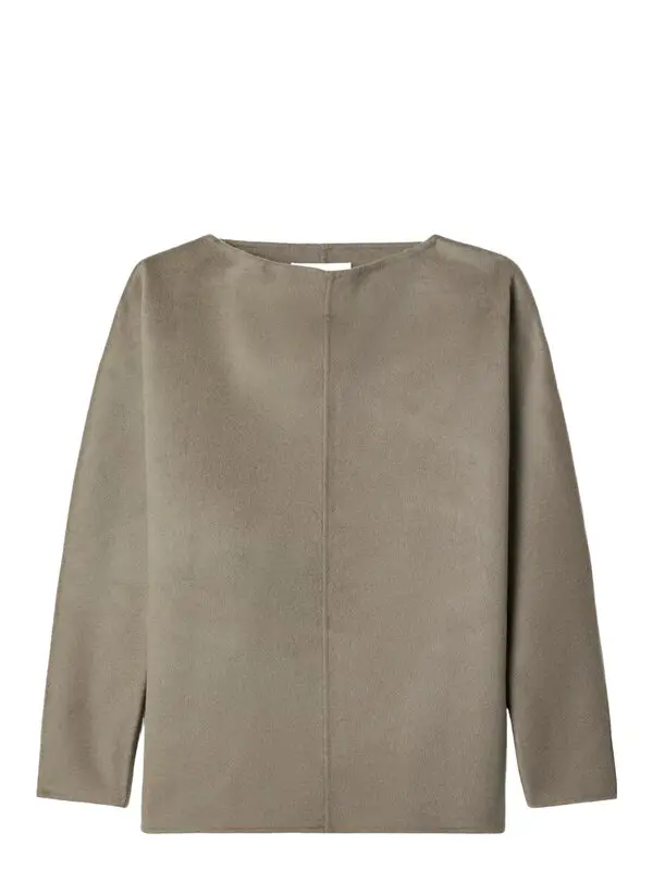 Tove Reine Paneled Wool-blend Felt Top - Gray