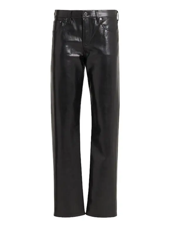 AGOLDE Leather Casual Pants - Black