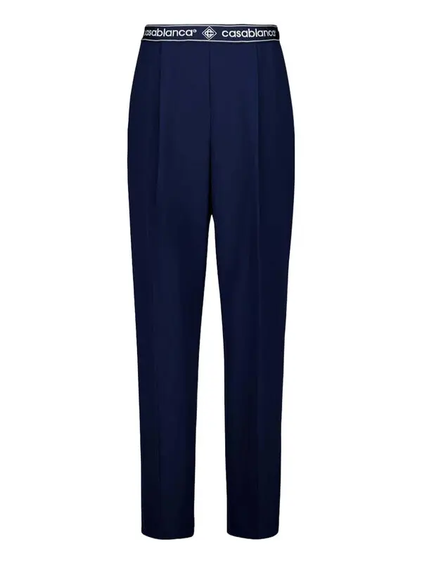 Casablanca Tailored Sports Trousers With Logo Belt - Navy Blue