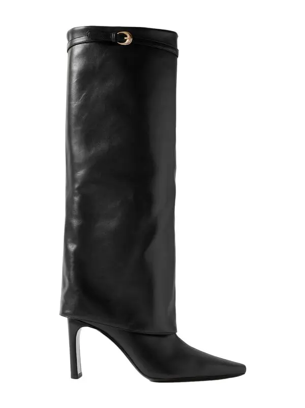 Staud Buckled Leather Knee Boots - Black