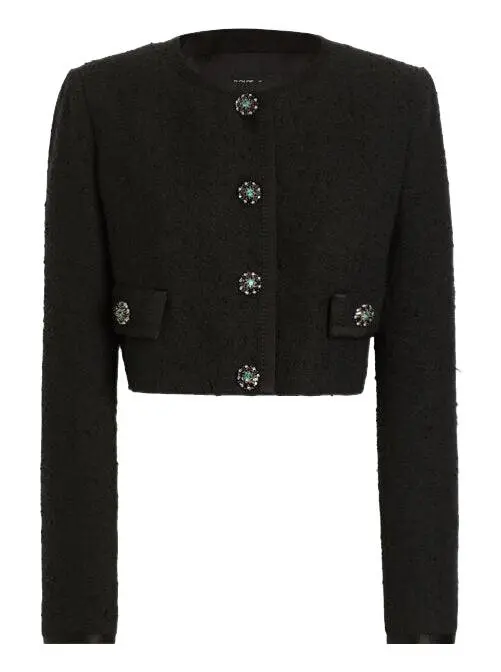 Dolce & Gabbana Textured Cropped Jacket - Black