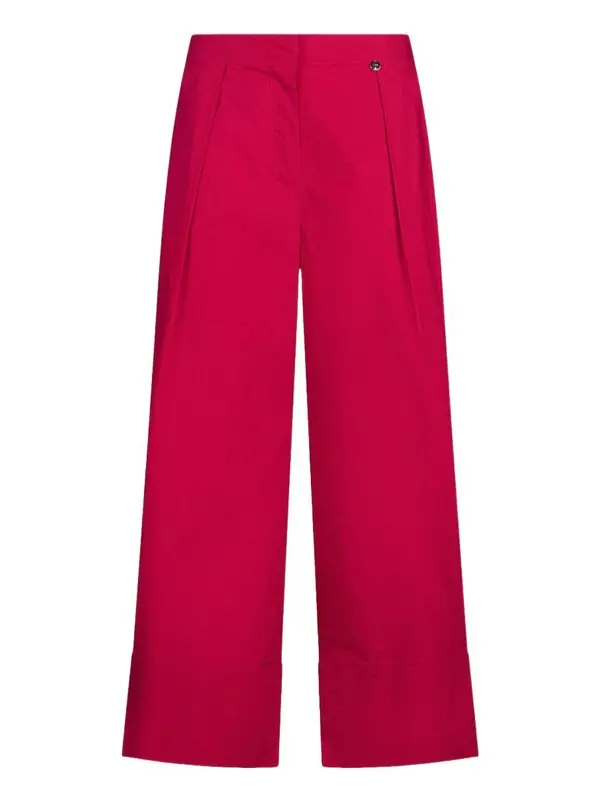 Liu Jo Pleated Wide-leg Cropped Pants - Red