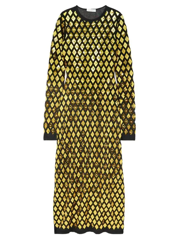 Rabanne Diamond-patterned Embellished Dress - Black