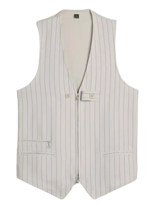 Y3 Tailored Striped Vest - White