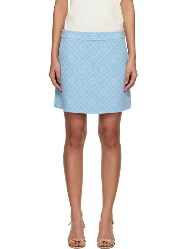 Casablanca Jacquard Logo Miniskirt - Blue