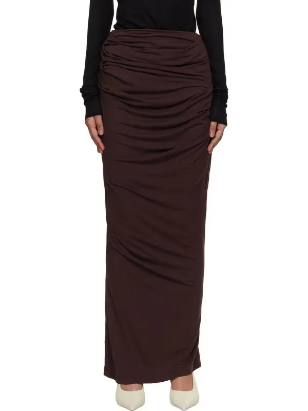 ENTIRE STUDIOS Drape Maxi Skirt - Tobacco
