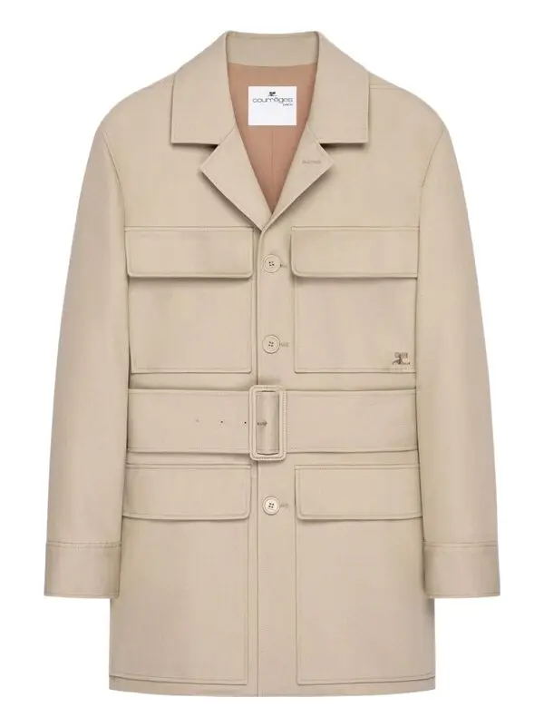 COURREGES Courrèges Utility Belted Coat - Beige