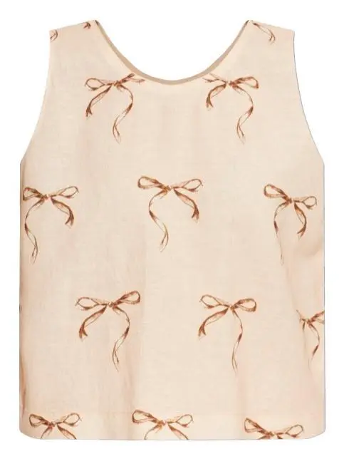 FORTE_FORTE Bow Print Sleeveless Top - Pink