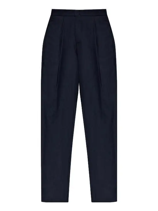 Giorgio Armani Tailored Herringbone Pants - Navy Blue
